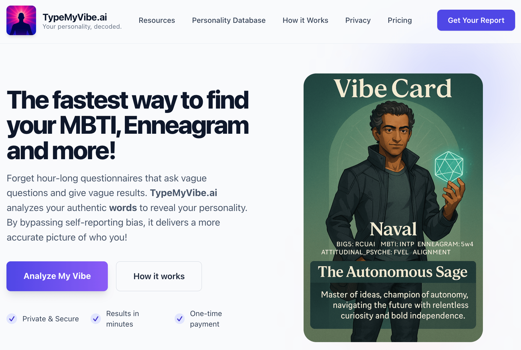 TypeMyVibe.ai | Personality Insights from Your Words!